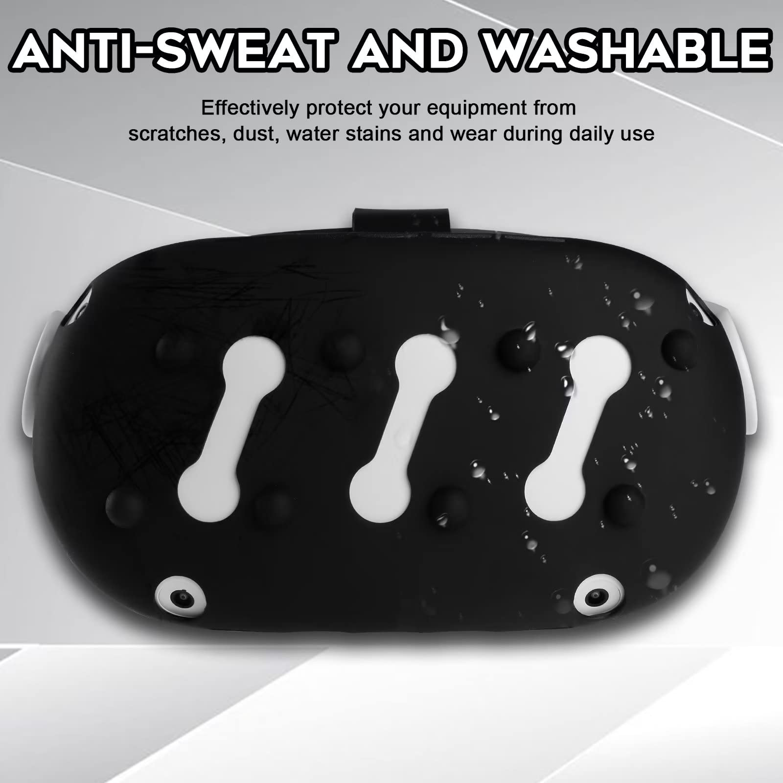 (1 Pack) Orzero Silicone Protective Cover Compatible for Quest 2, VR Gaming Front Face Case Shock-Resistant for Virtual Reality Headset - Black