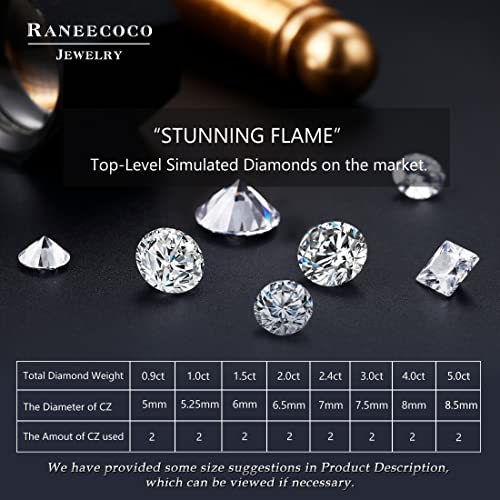 "STUNNING FLAME" 18K Gold Plated Silver Brilliant Cut Simulated Diamond Cubic Zirconia Stud Earrings(white-gold-plated-silver,2.0)