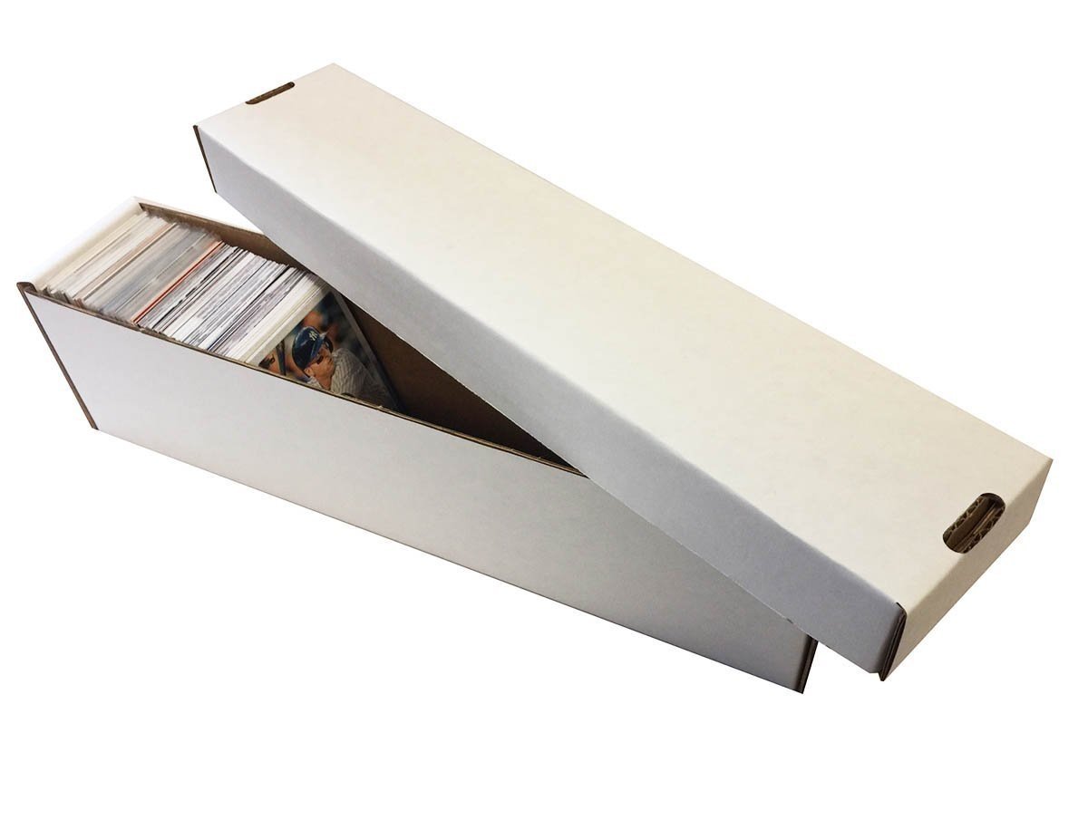 (10) WHITE 800 Count 2 Piece Box - Premium Vertical Storage Box - Baseball, Football, Basketball, Hockey, Nascar, Sportscards, Gaming & Trading Cards - By Max Pro Collecting Supplies