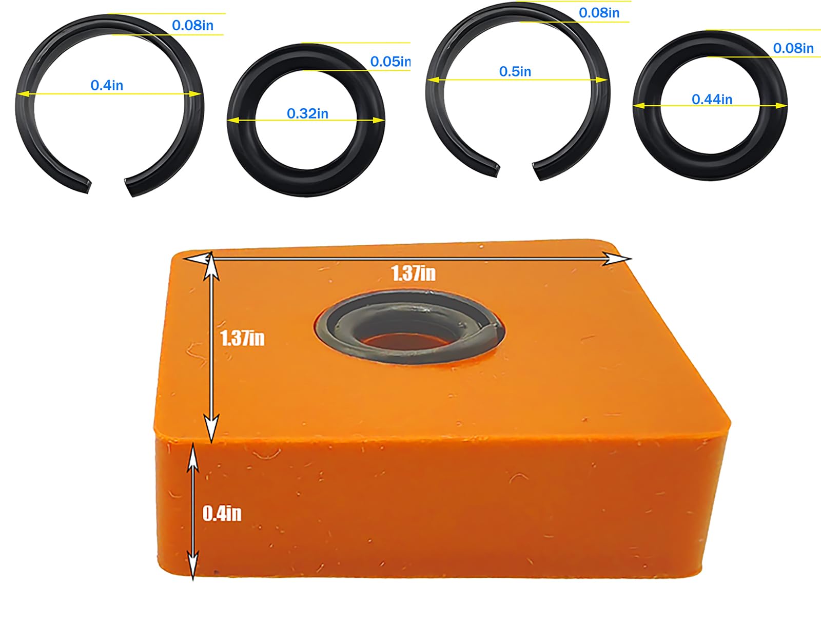 (10+10Sets) 1/2" and 3/8" Impact Wrench Retainer Rings Clip with O-ring, Compatible With Milwaukee Electric/Pneumatic Type Impact Wrench, Including Anvil Retaining Ring Install Tool