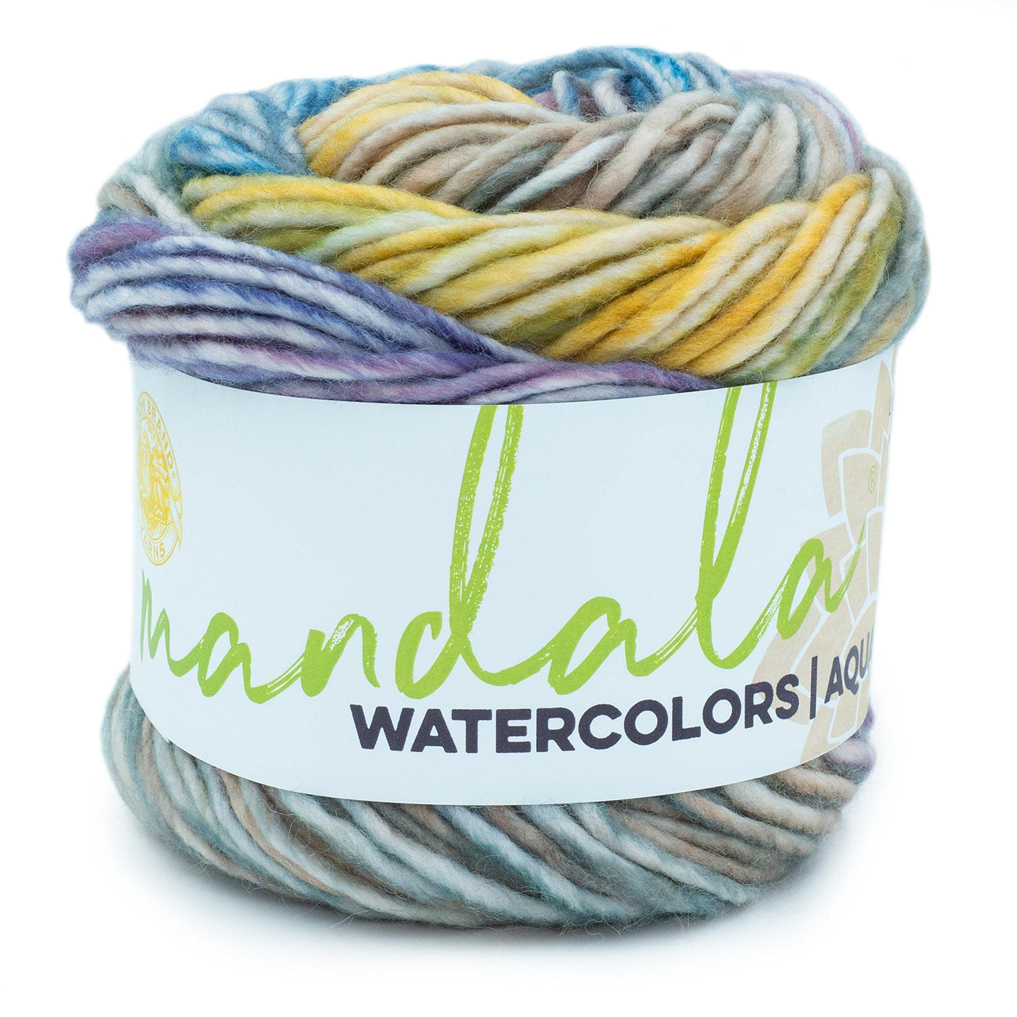 (1 Skein) Lion Brand Yarn Mandala Watercolors Yarn, Wild Pansy