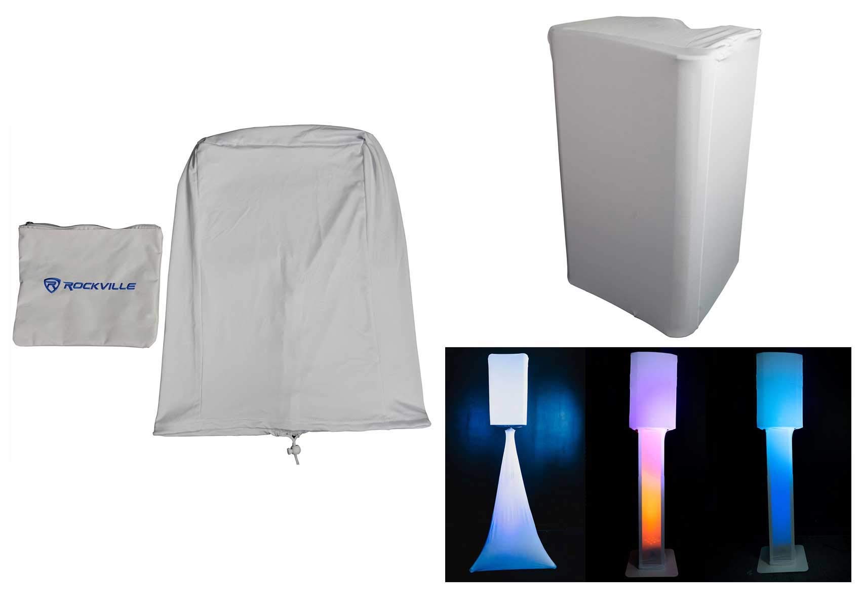 (2) Rockville RSC128W White 12 inch PA DJ Speaker Cover Scrims 4 Wedding Church Club