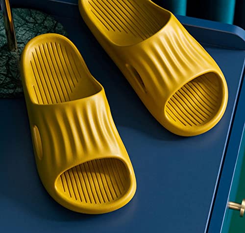 “N/A” Home Step Summer Couple Soft Slippers Thick Bottom Home Non-Slip Bathroom Bath Eva Sandals 36-37 Yellow