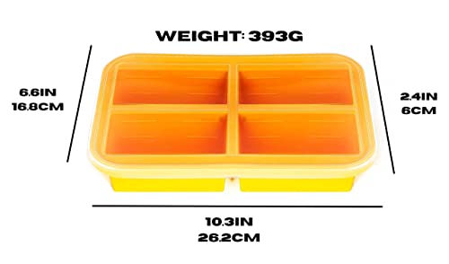 (2 Pack) Silicone Soup Freezer Molds With Lids & Measurement Lines, Makes 1 Cup Portions, Food Freezing Storage Containers, Soup, Pasta Sauce, Broth. Large Ice Cube Trays & Food Freezer Molds (2 Pack)