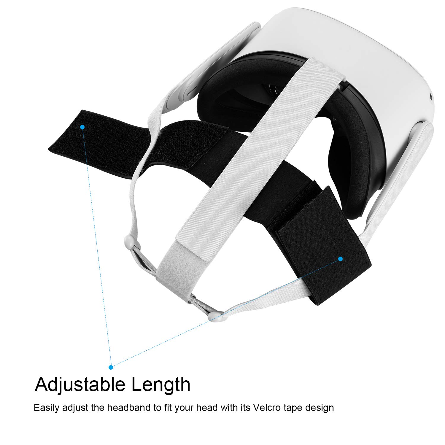 (1 Pack) Orzero Stretch Belt Compatible for Quest 2, Quest, Headband Head Strap for VR Headset - Black