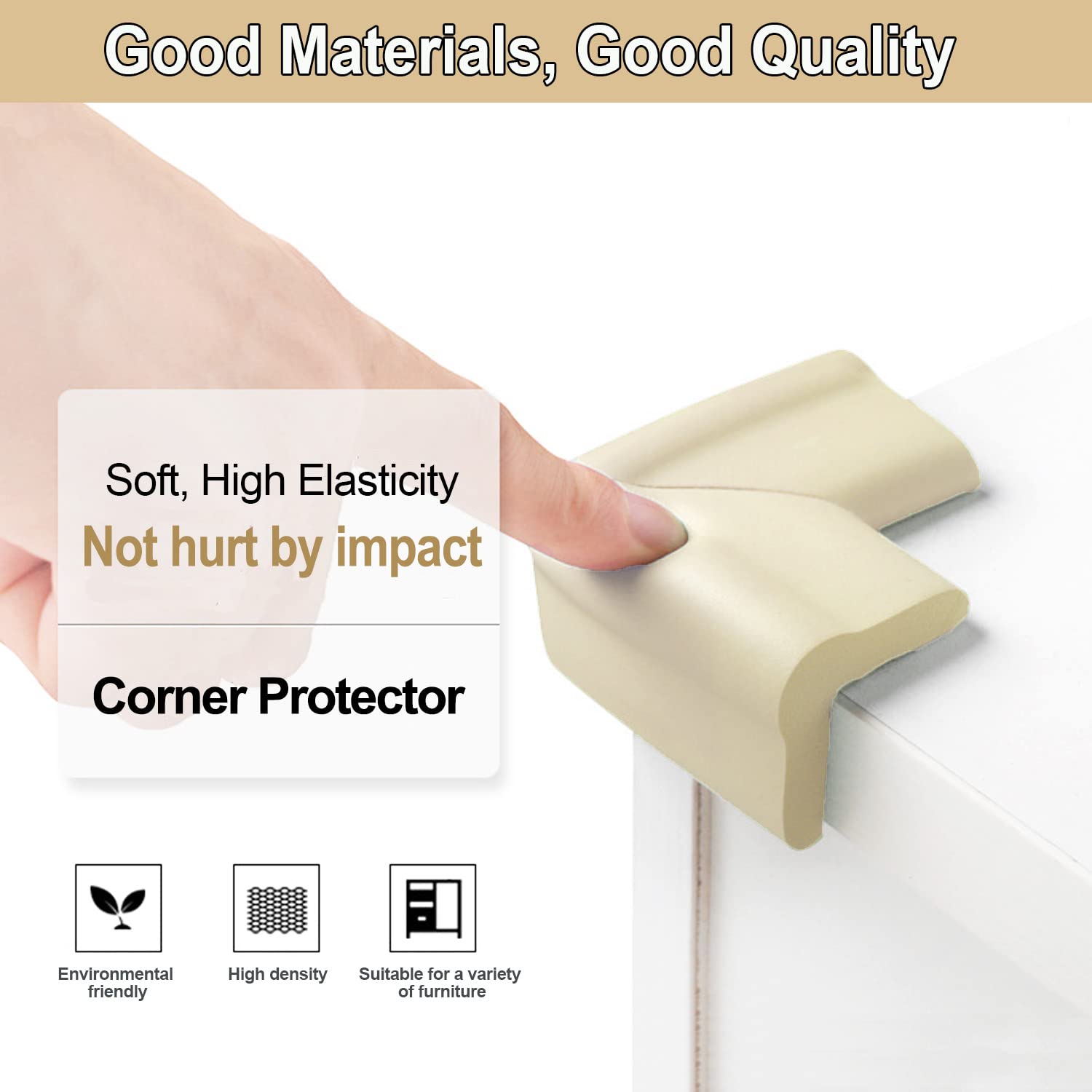 (10 Pack) Corner Protectors for Kids, Upgraded Foam Soft Corner Guards Baby Safety Furniture Table Sharp Corner Protection, Pre-Taped for Direct Use, White