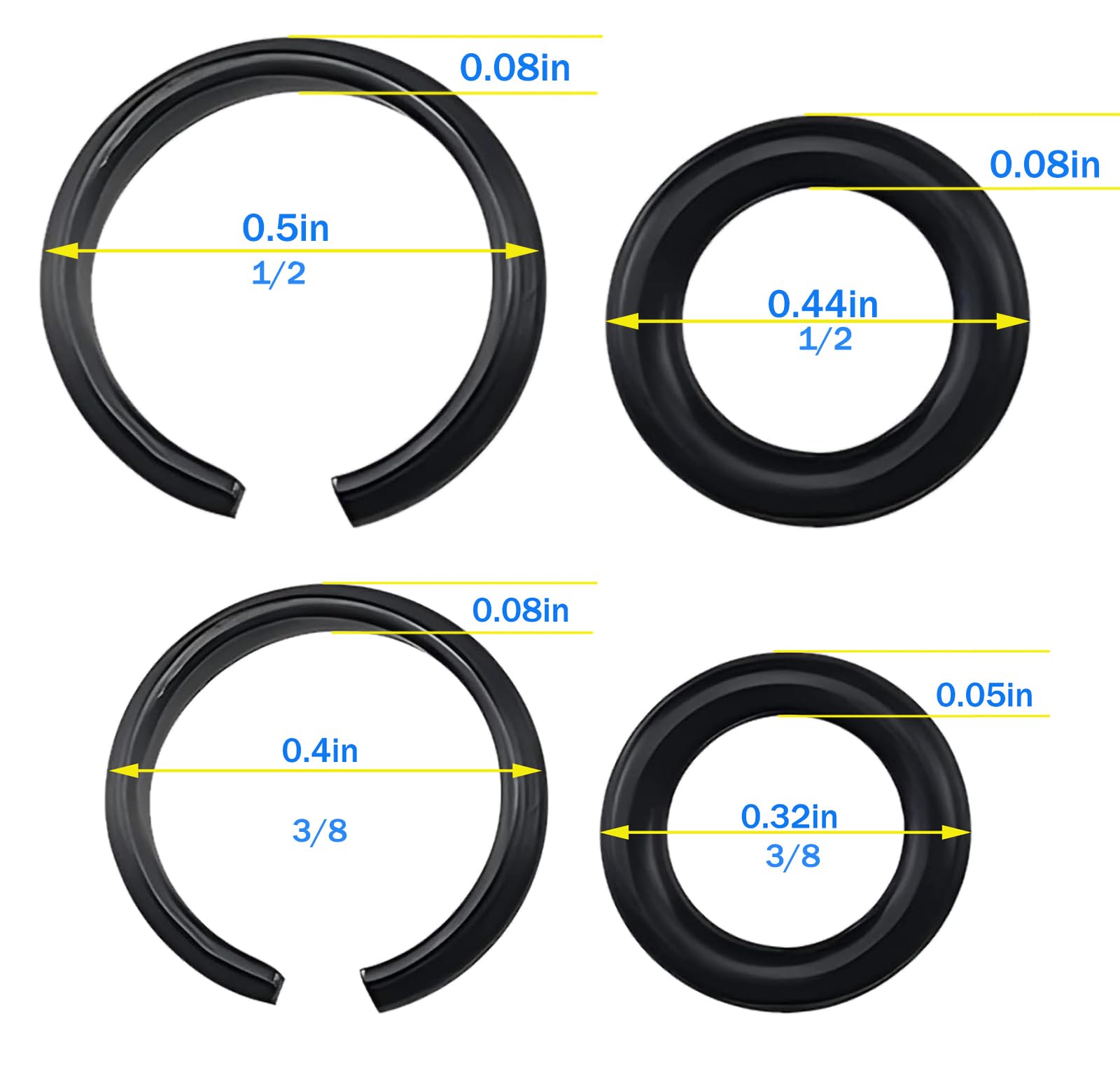 (10+10 Sets) 3/8" & 1/2" Impact Wrench Retainer with O-Ring, Compatible With Milwaukee Electric Wrench/Pneumatic Wrench