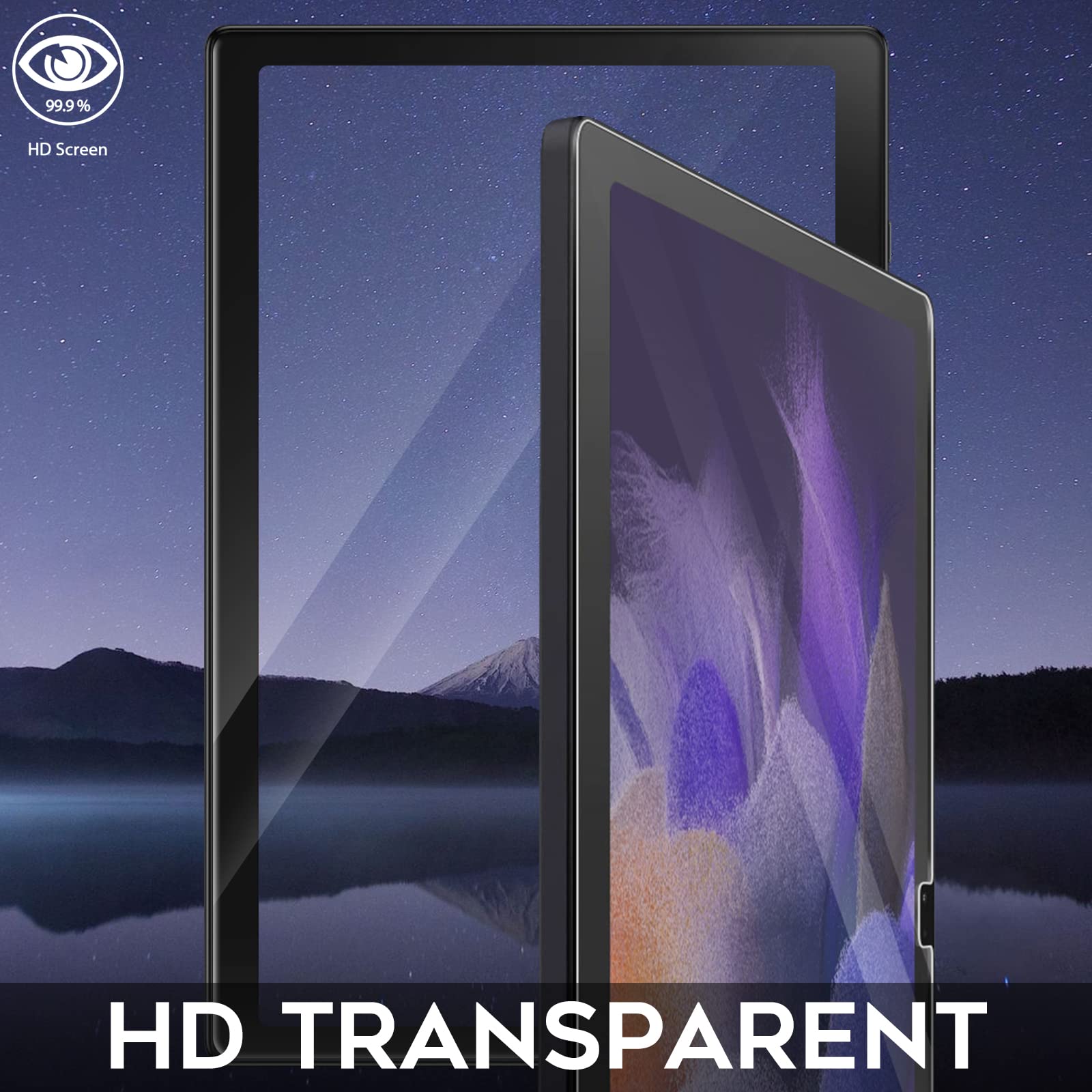 (2 Pack) Orzero Compatible for Samsung Galaxy Tab A8 10.5 inch 2021 Tempered Glass Screen Protector, 9 Hardness HD Anti-Scratch Full-Coverage Bubble Free (Lifetime Replacement)