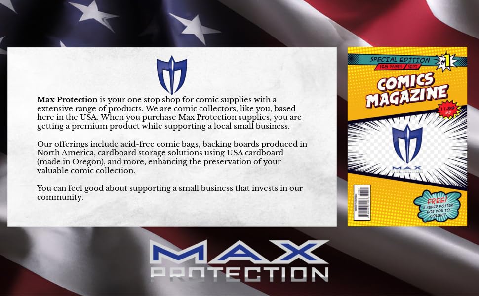 (1000) Current Size RESEALABLE Ultra Clear Comic Book Bags and Boards - by Max Pro (Qty= 1000 Bags and 1000 Boards)
