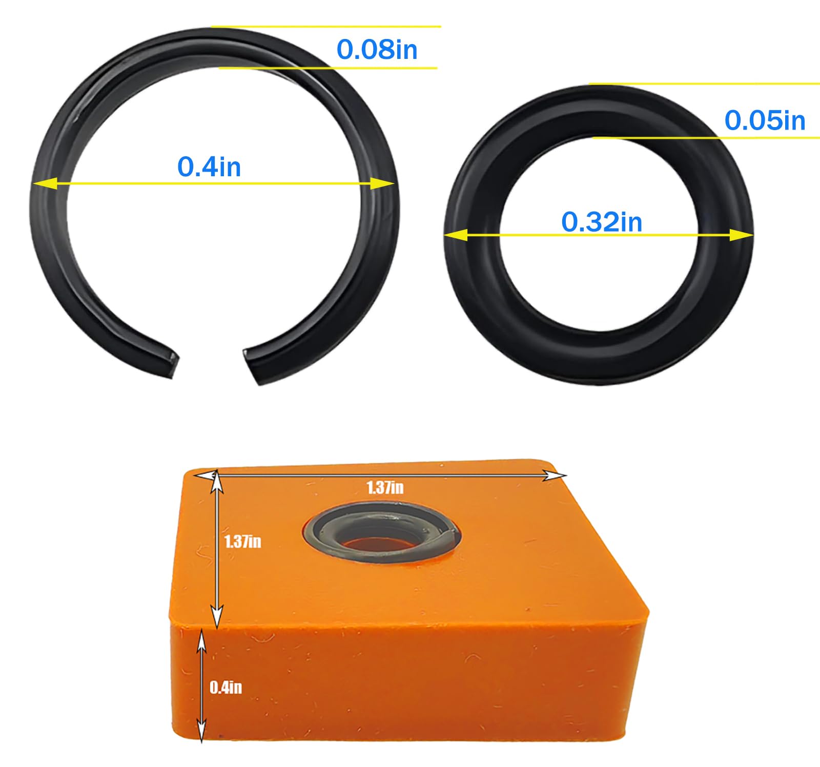 (10 Sets) 3/8" Impact Wrench Retaining Rings Clip with O-Ring, Compatible with Milwaukee Electric/Pneumatic Impact Cordless Wrench, Retainer Ring Anvil Install Tool Included