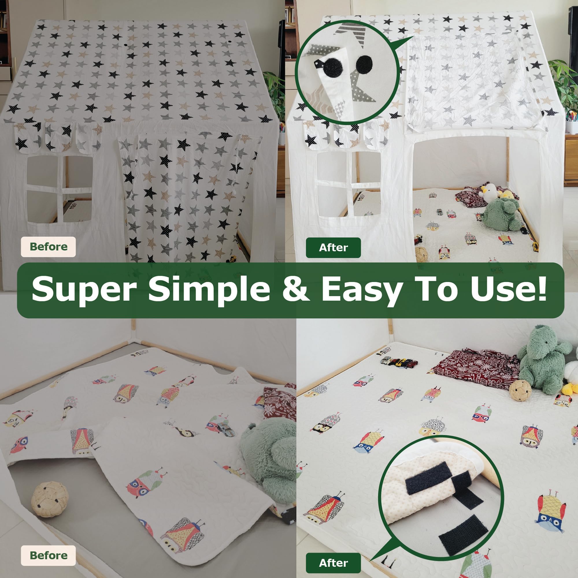 (1x4 Inch, 16 Sets) Strips with Adhesive for Fabric, Stick On for Fabric, No Sew Sticky Back for Clothes, Curtains - Heavy Duty Double Sided Hook and Loop Hem Tape Fasteners, No Sewing No Iron, Black