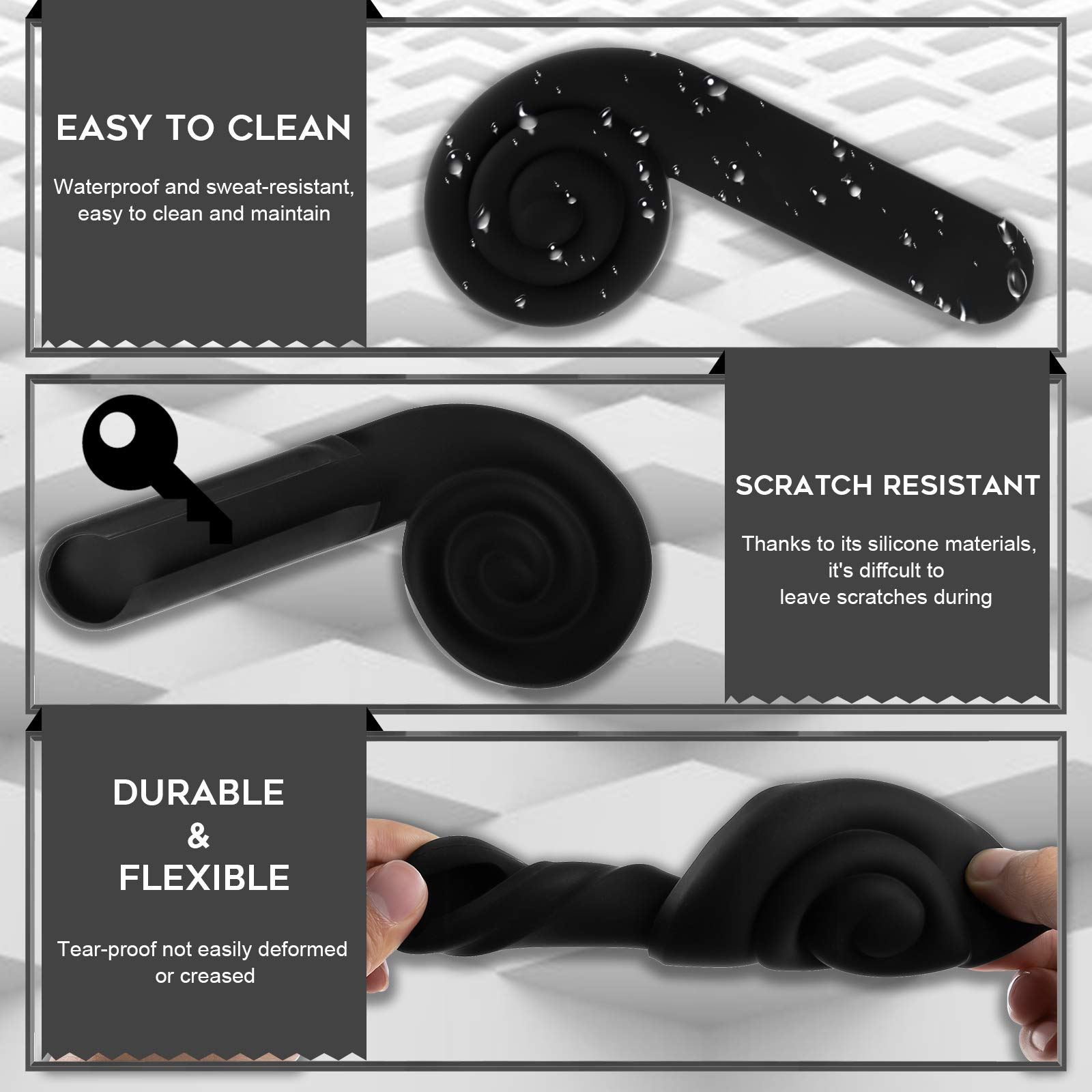 (1 Pair) Orzero Silicone Earmuffs Compatible for Quest 2, Quest VR Headset, Enhanced Sound Reduce Noise Soft and Comfortable - Black