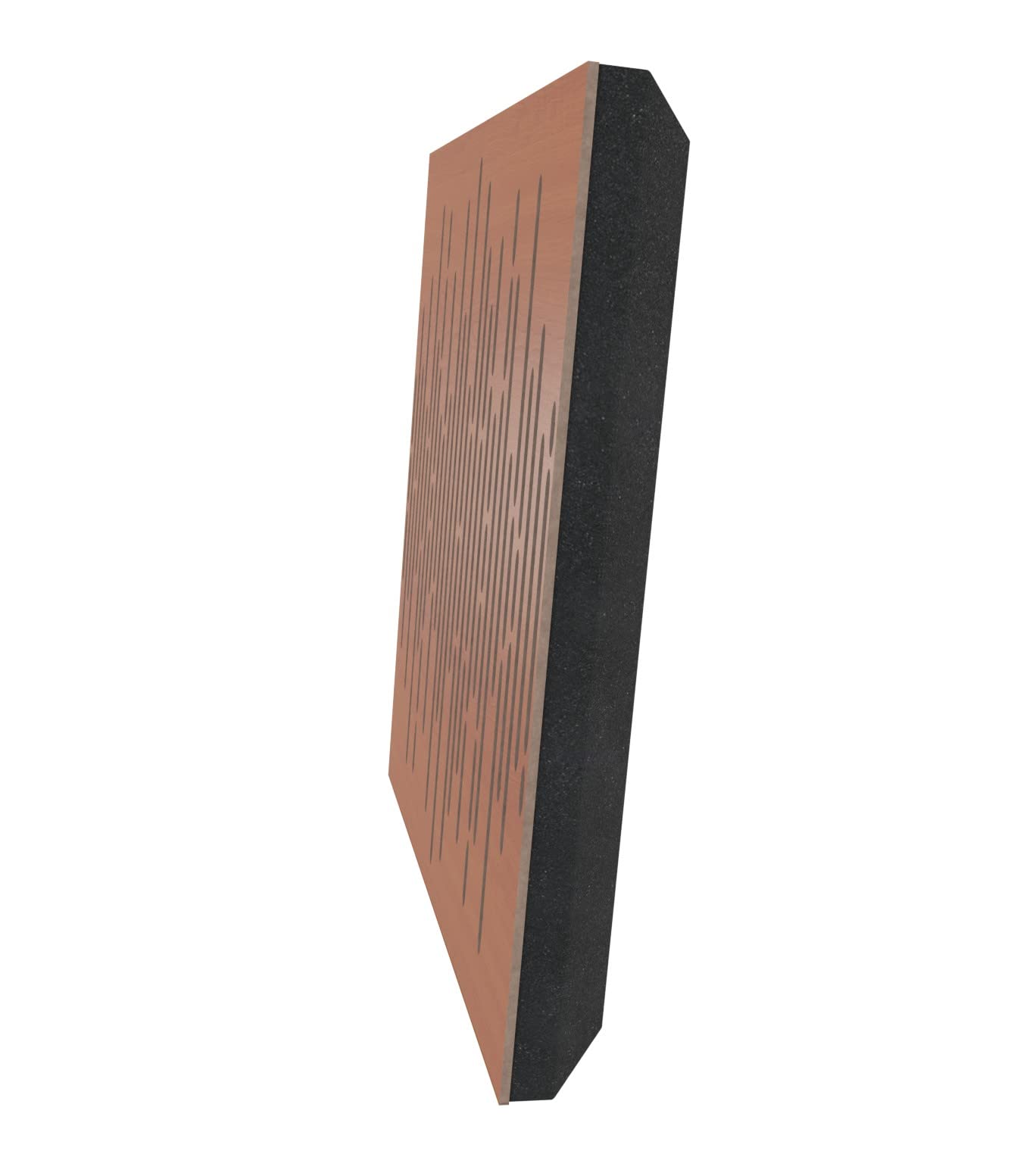 (2 Pack) — Sound Absorption-Diffuse Acoustic Panel «Wave» | 19.7''x19.7''x2.1" | High Density Foam | Absorption - Diffusion - Reflection - Soundproofing - Insulation | Wood laminated: (Cherry)