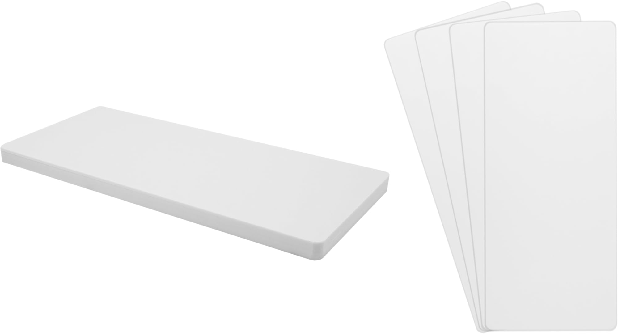 (100) 12" Record Divider Cards - Lesser Cut Narrow - White, Economical 20mil - 6" x 13 1/2" - #12NS13NWH20