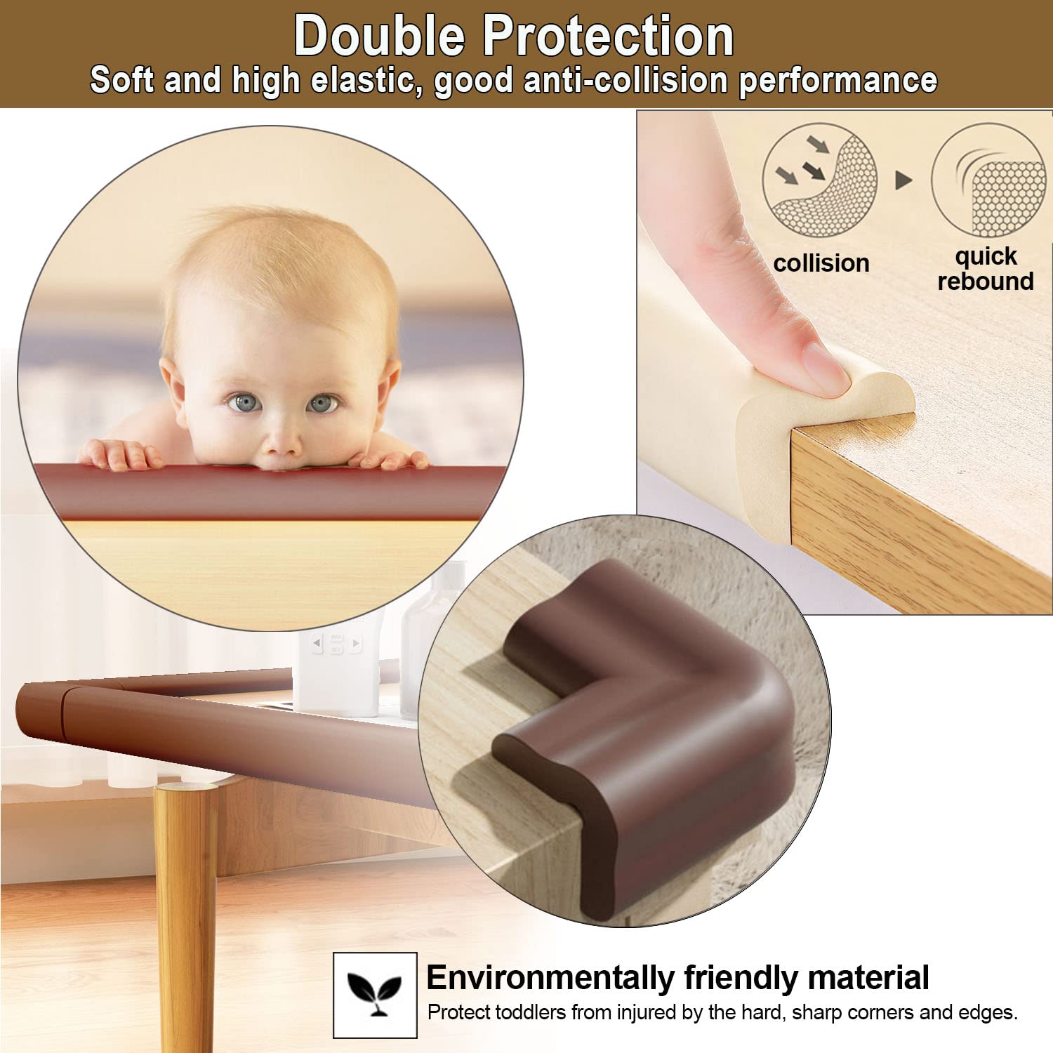 (10 Pack) Corner Protectors for Kids, Upgraded Foam Soft Corner Guards Baby Safety Furniture Table Sharp Corner Protection, Pre-Taped for Direct Use