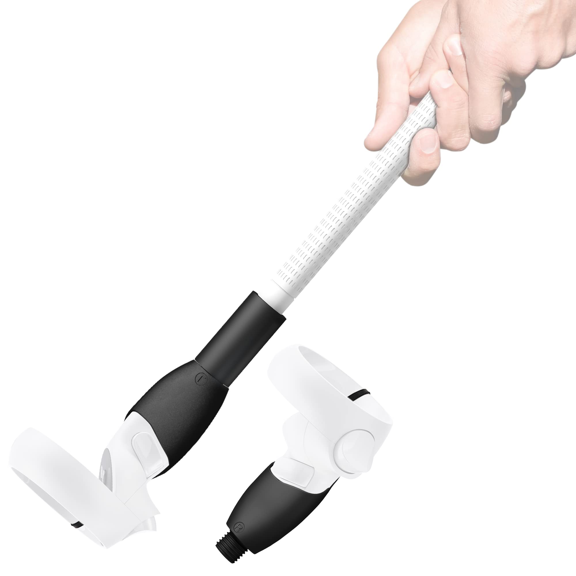 (1 Set) Orzero Upgraded VR Golf Club Handle Accessories Compatible for Quest 2, Rift S, Sturdy and Comfortable to Grip, Anti-Slip Silicone and Metal Materials Enhance The VR Experience - White