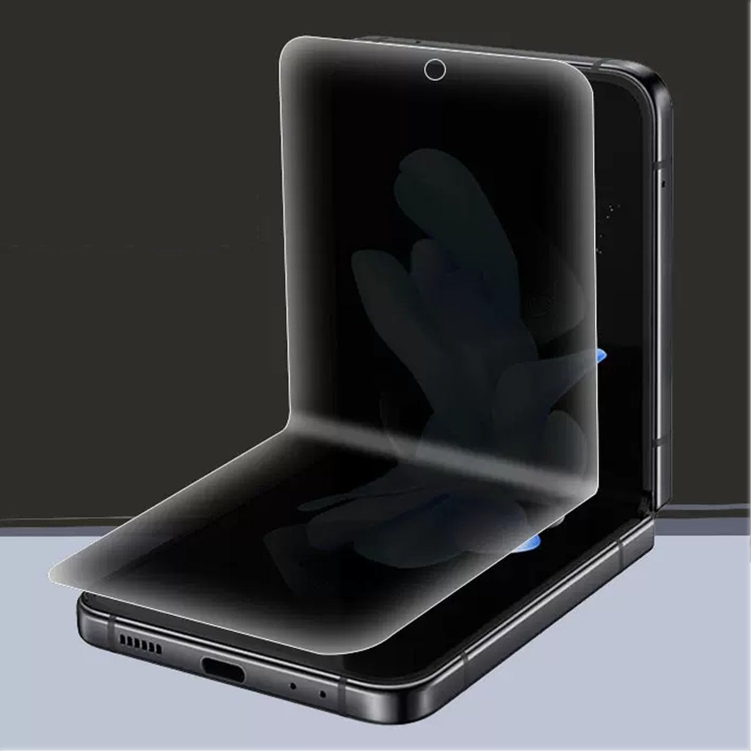 (1set=3pcs)Compatible with Samsung Galaxy Z Flip 5 5G Matte Privacy Screen Protecor + Back Camera Lens Tempered Glass Protector,Anti-Peeping Outer + Inside Soft Protective Film + Camera Lens Cover