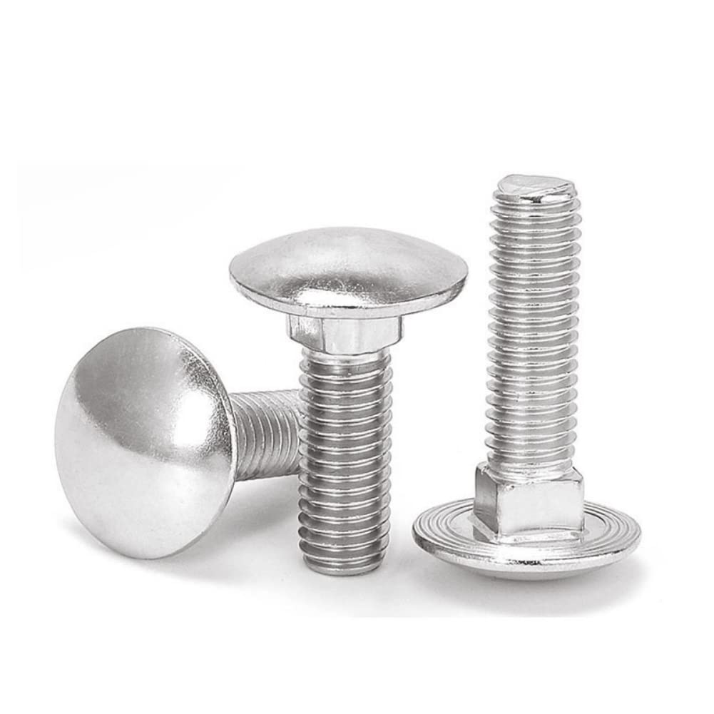 (10 pcs) 201 Stainless Steel Big Head Carriage Bolt,for Mechanical Equipment Etc.M8x16mm.
