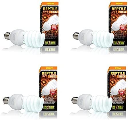 (4 Pack) Exo Terra Repti-Glo 10.0 Compact Fluorescent Desert Terrarium Lamp, 26 Watt