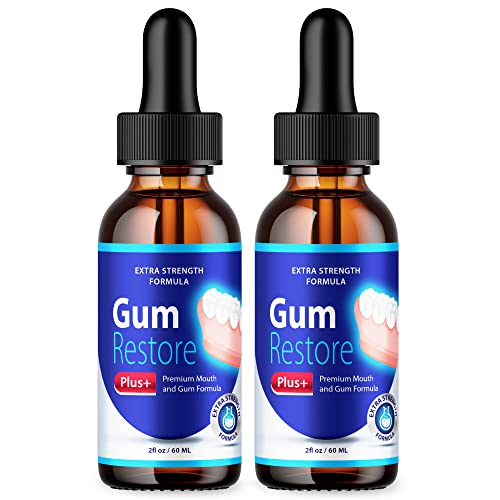 (2 Pack) Gum Restore Plus Liquid Drops Mouthwash (4oz)