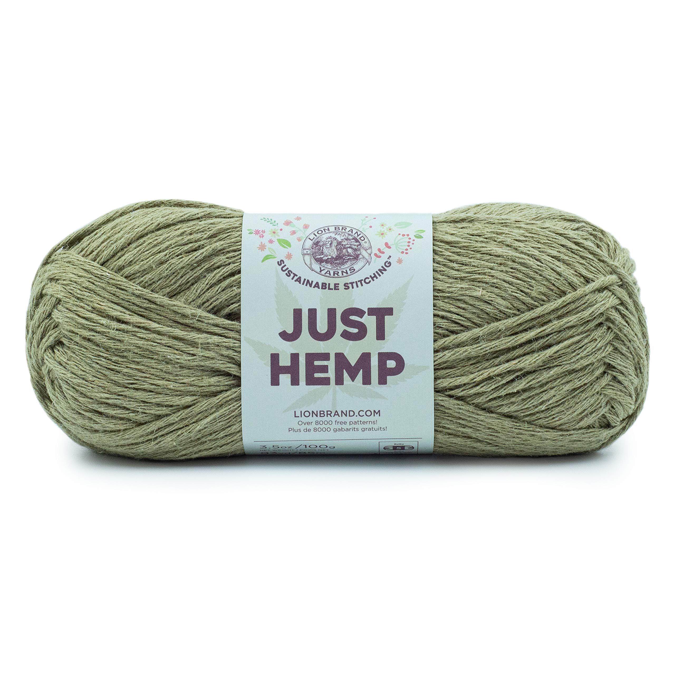 (1 Skein) Lion Brand Yarn Just Hemp Bulky Yarn, Moss
