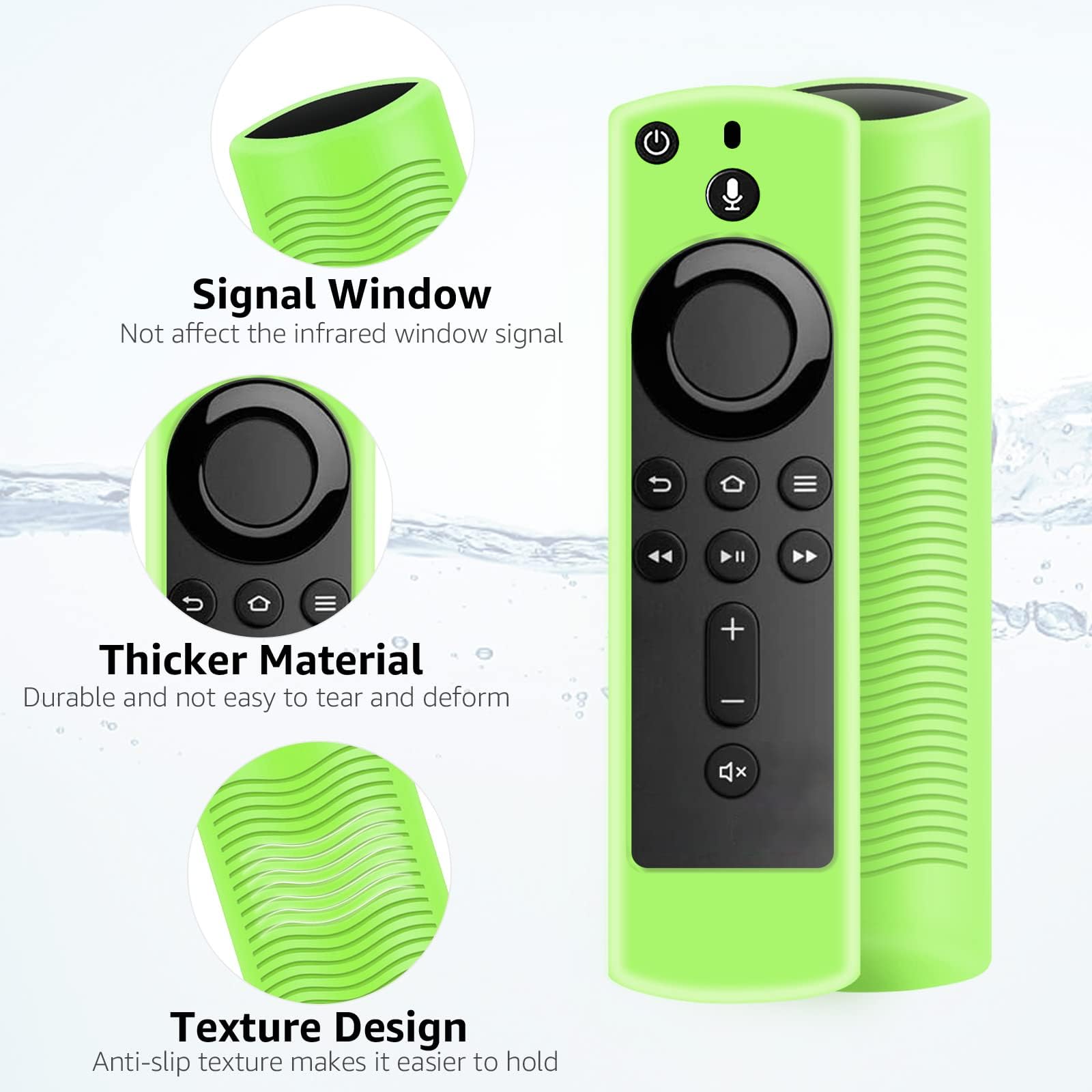(3 Pcs) ONEBOM Fire Stick Remote Cover 3rd Gen, Glowing in The Dark, Anti Slip Protective Silicone Firestick Cover Compatible with Firestick 4K / 4K Max/Fire Stick Lite Voice Remote
