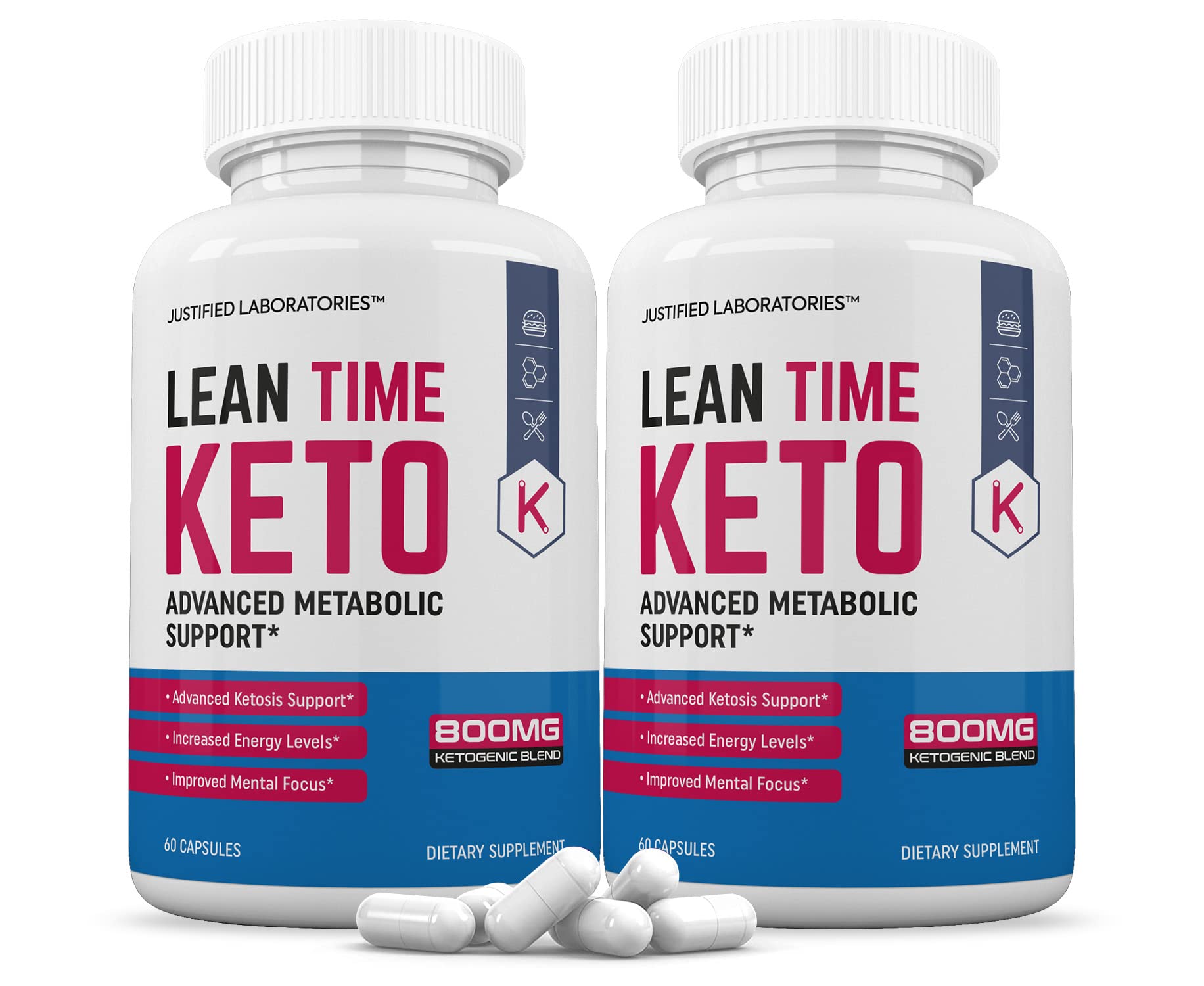(2 Pack) Lean Time Keto Pills Includes Apple Cider Vinegar goBHB Exogenous Ketones Advanced Ketogenic Supplement Ketosis Support for Men Women 120 Capsules