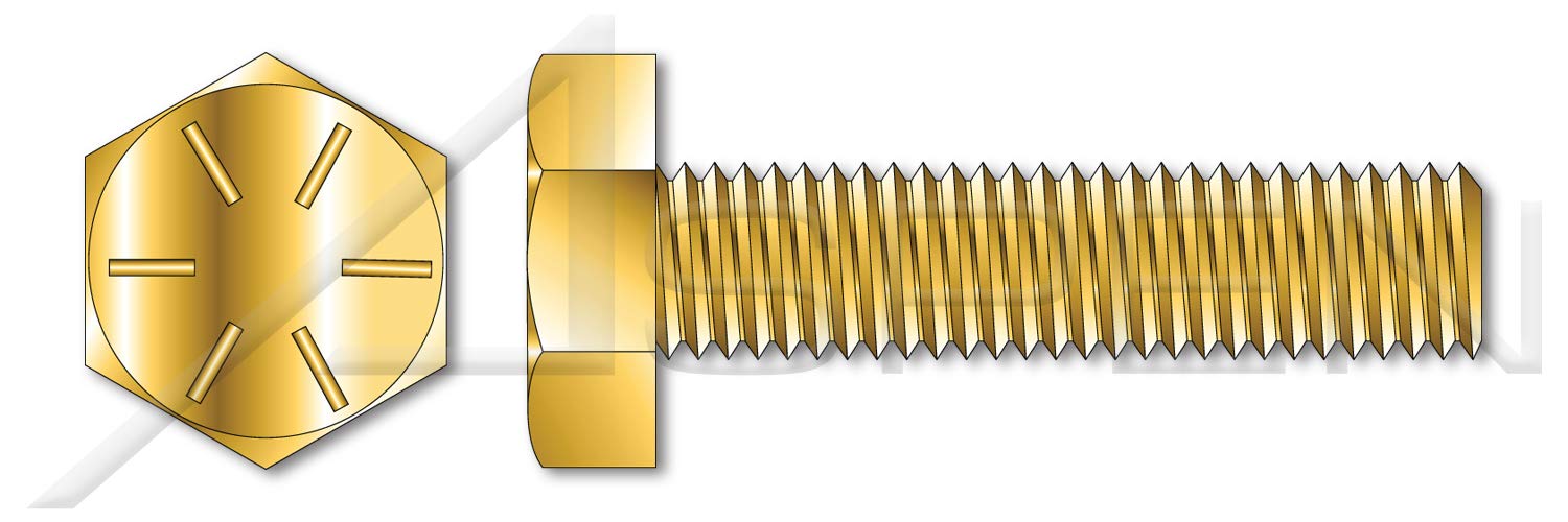 (35 pcs) 5/8"-11 X 7-1/2", Hex Tap Bolts, Full Thread, Grade 8 Steel, Yellow Zinc