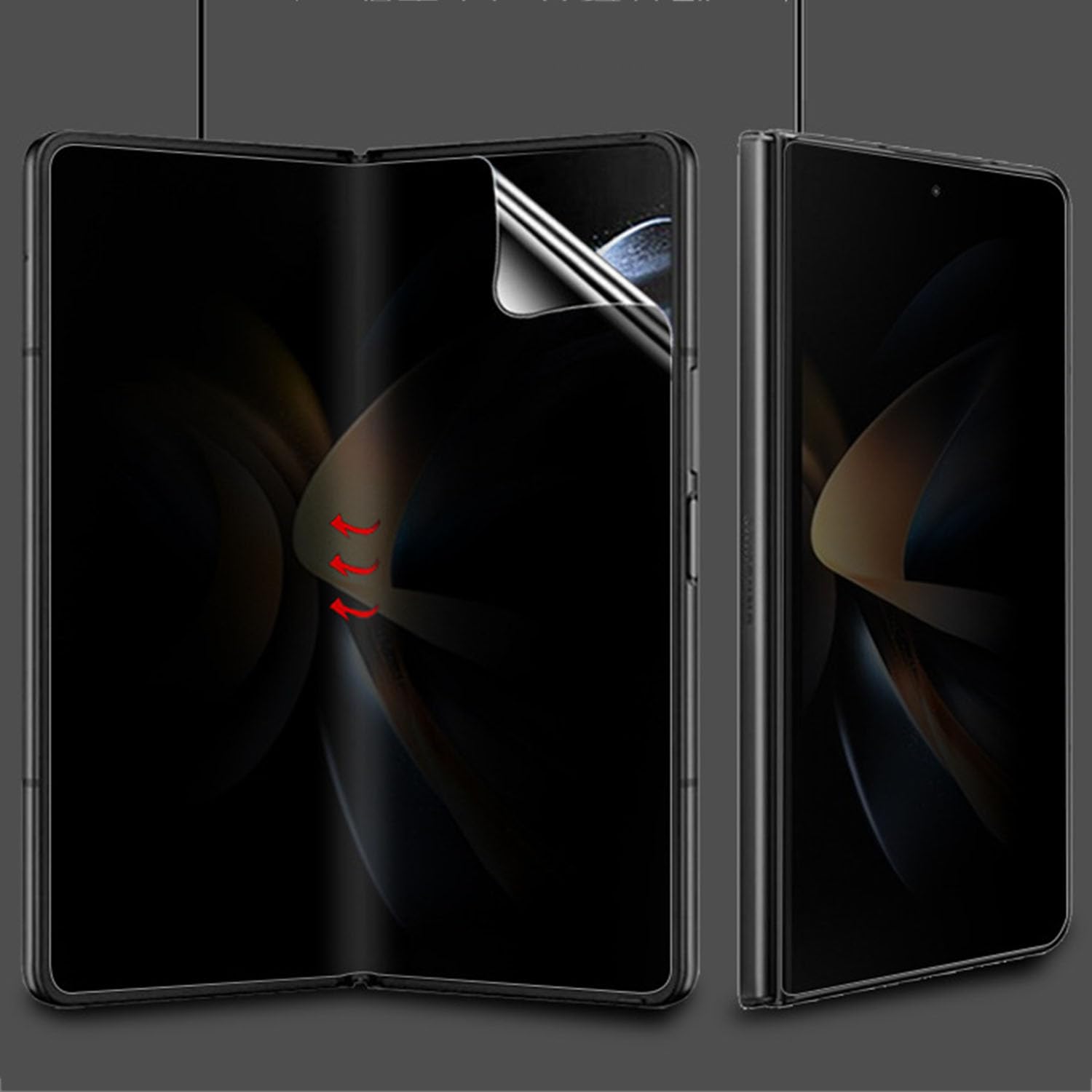 (1set=3pcs)Matte Privacy Screen Protecor Compatible with Samsung Galaxy Z Fold 5 5G + Back Camera Lens Tempered Glass Protector，Anti-Peeping Outer + Inside Soft Protective Film + Camera Lens Cover