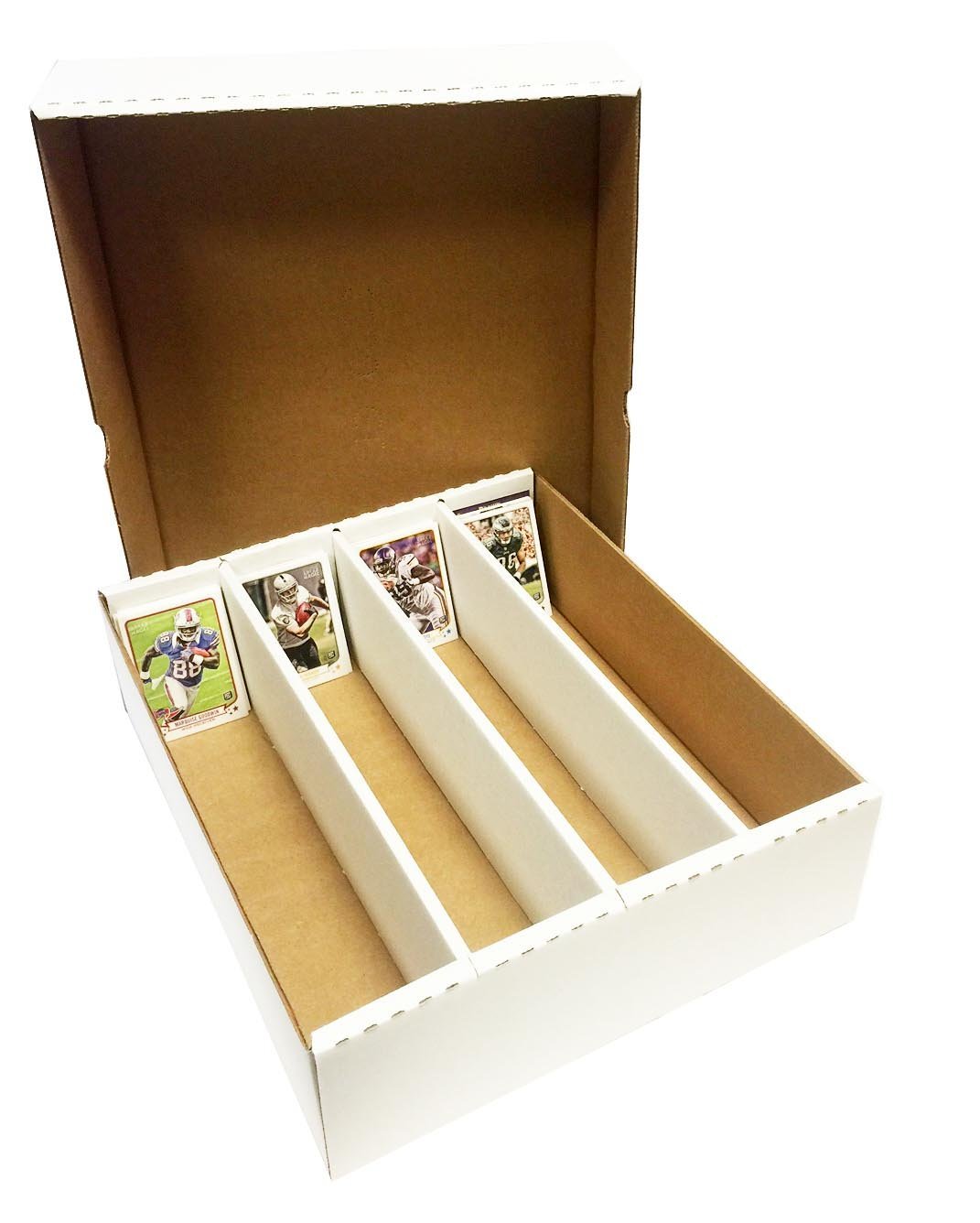 (8) 3200 Count Corrugated Cardboard Storage Boxes by Max Pro for Baseball, Football, Basketball, Hockey, Nascar, Sportscards, Gaming & Trading Cards Collecting Supplies FULL LID