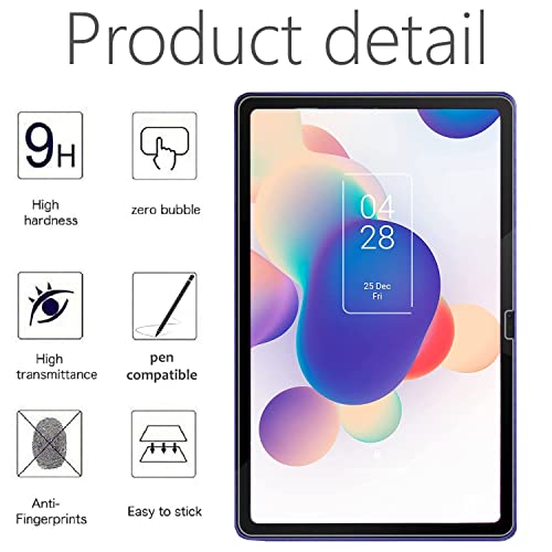 (2 Pack) TDA Glass Screen Protector for TCL Tab 10 5G 10.1" Tablet (Model: 9183W) 2022 Release/TCL TAB 10S 10.1 inch Tablet (Model: 9081X/9080G) Tempered Glass Screen Film, Anti Scratch, Bubble Free