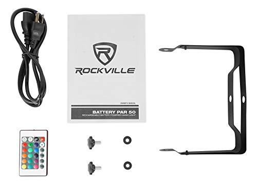 (8) Rockville Battery PAR 50 Rechargeable LED DMX DJ Club Wash Up-Lights+Remote