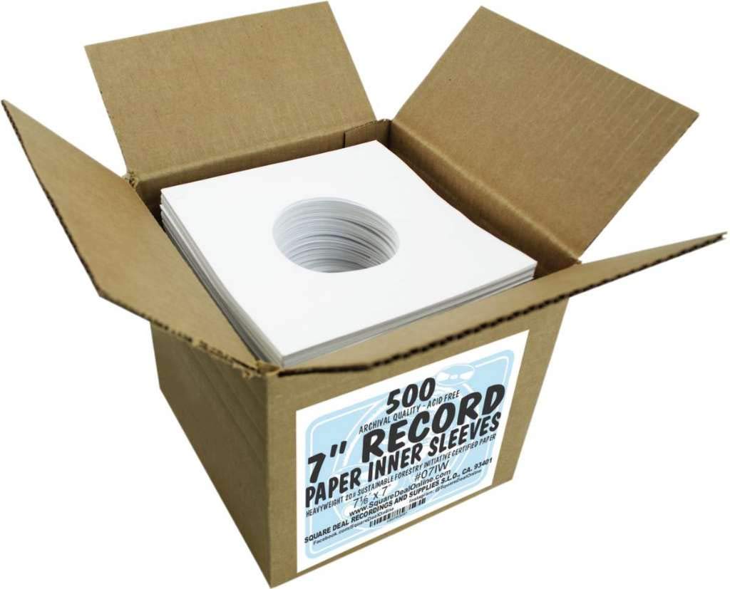 (500) Archival Quality Acid-Free Heavyweight Paper Inner Sleeves for 7" Vinyl Records #07IW