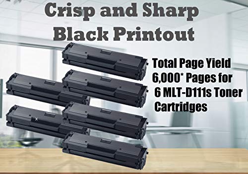 (6-Pack,Black) Compatible 111S 111L MLT-D111L MLT-D111S Toner Cartridge MLTD111S Used for Samsung Xpress Xpress SL-M2020 M2020W M2022 M2022W M2026 M2070FW M2070 Printer, by 4Benefit