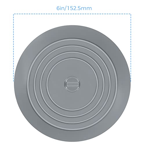 (2 Pack) Silicone Tub Stopper, Premium Bathtub Drain Stopper, One of The Best Sealing Sink Stopper, Upgraded Drain Plug for Kitchens, Bathrooms and Laundries (6 inches) (White&Grey)