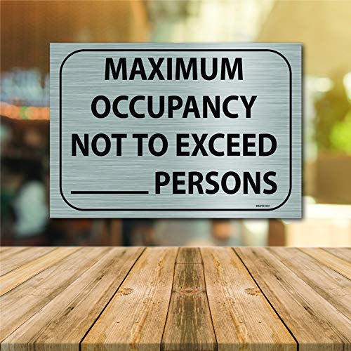 (2 Pack) Maximum Occupancy Sign 7" x 10" Self Adhesive Vinyl Stickers Decal Restaurant or Business