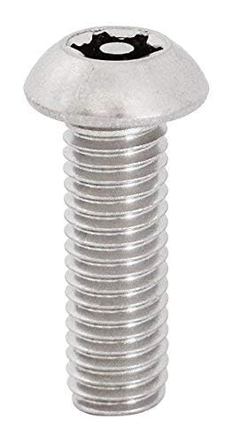 (100pcs) BelMetric Button Head Tamper Proof Screws M8X25 Stainlesss Steel Button Head Security Screw Torx 40 with Pin, SBT8X25SS
