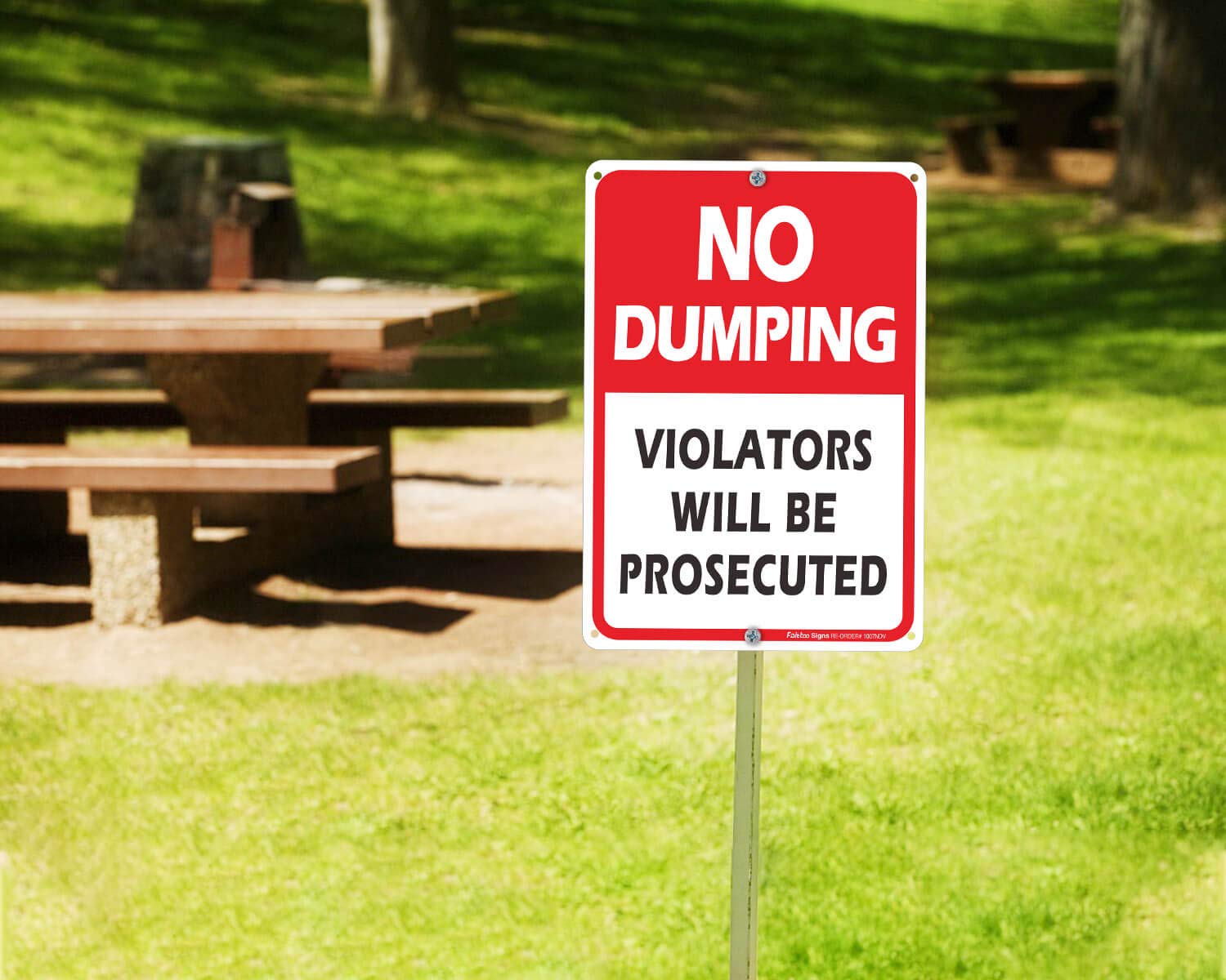 (2 Pack) No Dumping Sign, Violators Will Be Prosecuted Sign, 10" x 7" Rust Free .40 Aluminum, UV Protected, Weather Resistant, Waterproof, Durable Ink，Easy to Mount