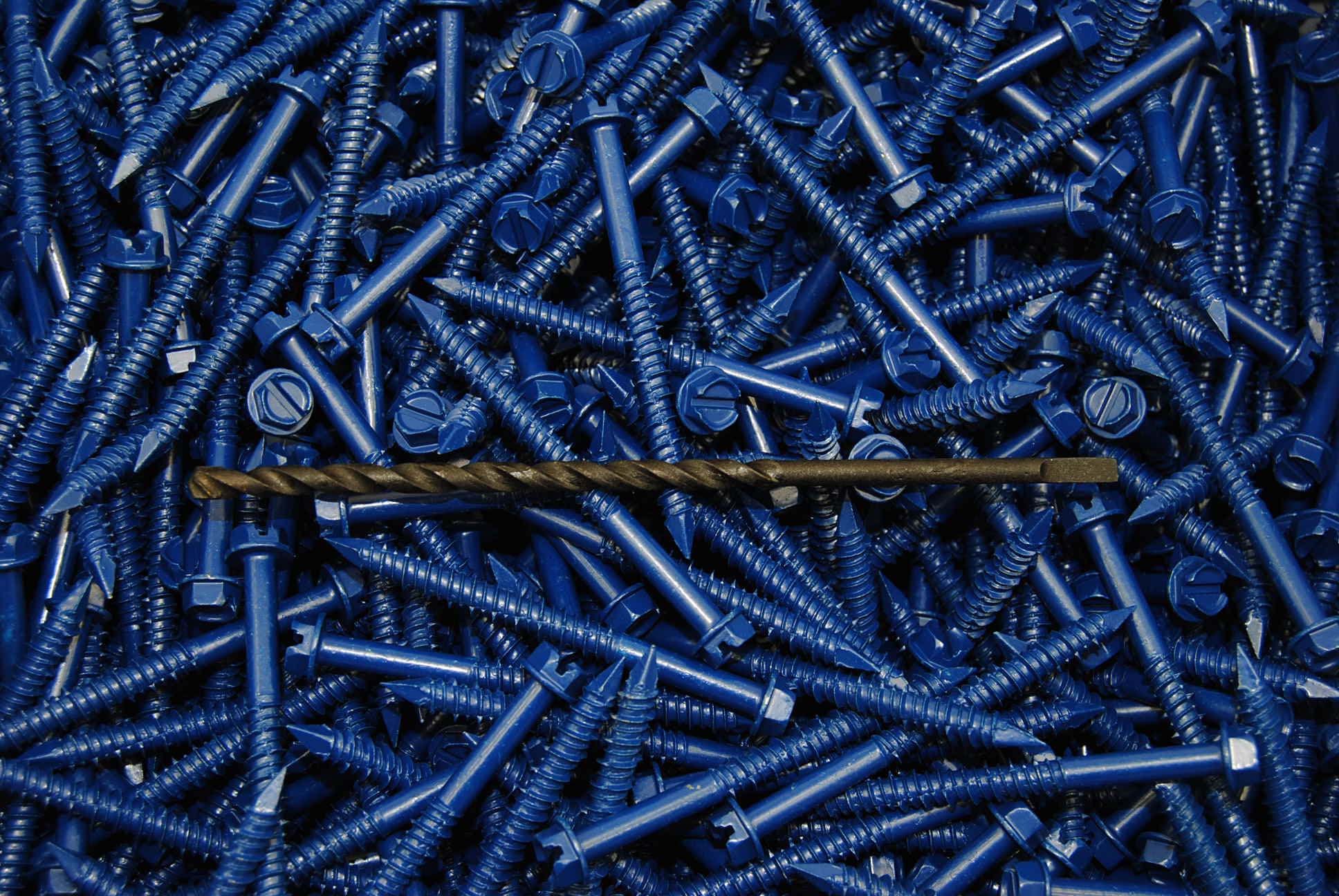 (150) Hex Washer Head 1/4 x 2-3/4 Concrete Masonry Screws Tapcon Anchor & Bit