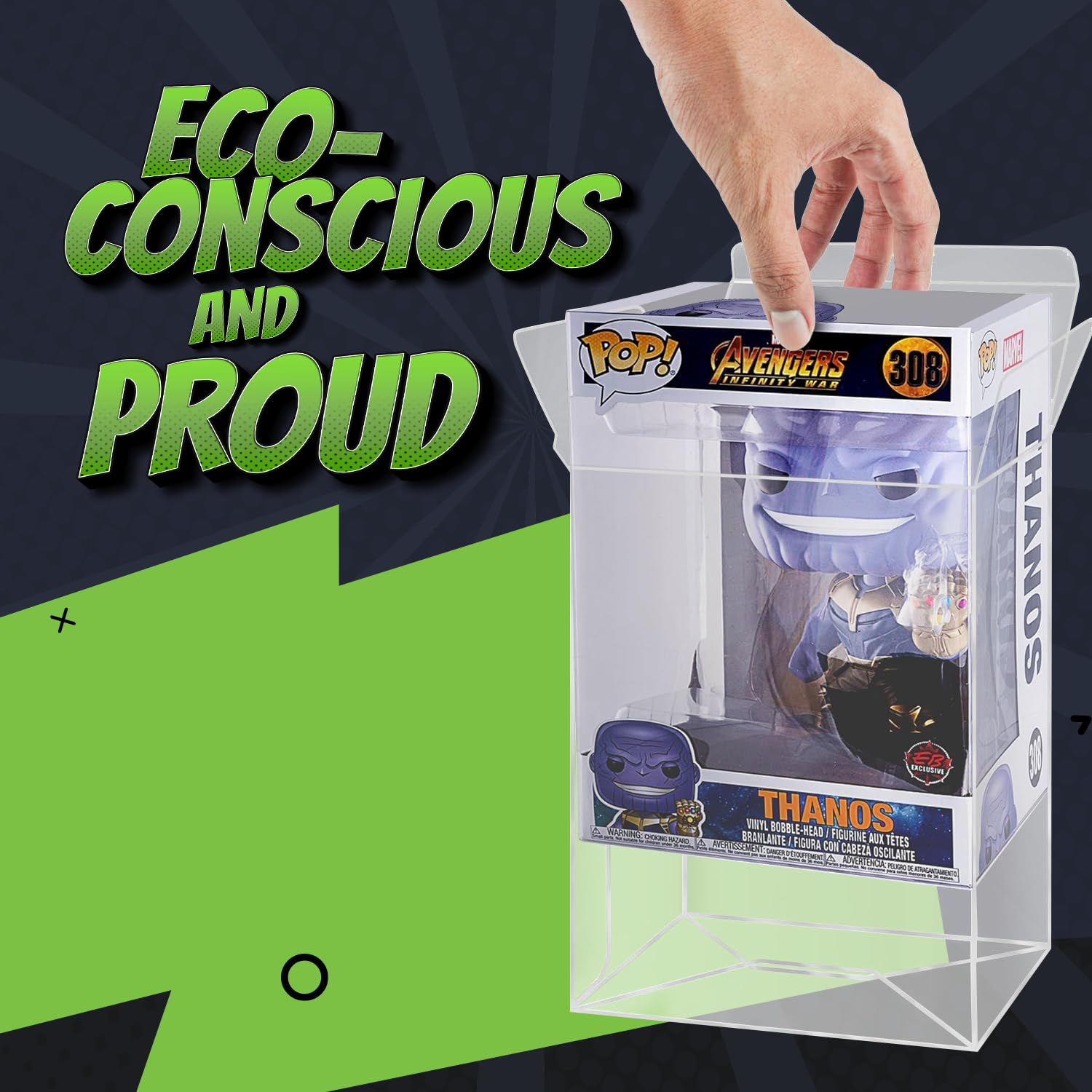 (20 Pack) EcoTEK Protectors Pop Protector Compatible with - 4" Inch Funko POP! Figures, Strong, Clear Pop Case, Acid Free