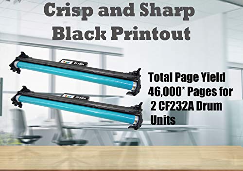 (2-Pack, Drum Unit) 4Benefit Compatible CF232A Drum Unit 32A 232A Used for Laser Jet Pro M203dn M203dw M227d M227fdn M227fdw M227sdn Printer
