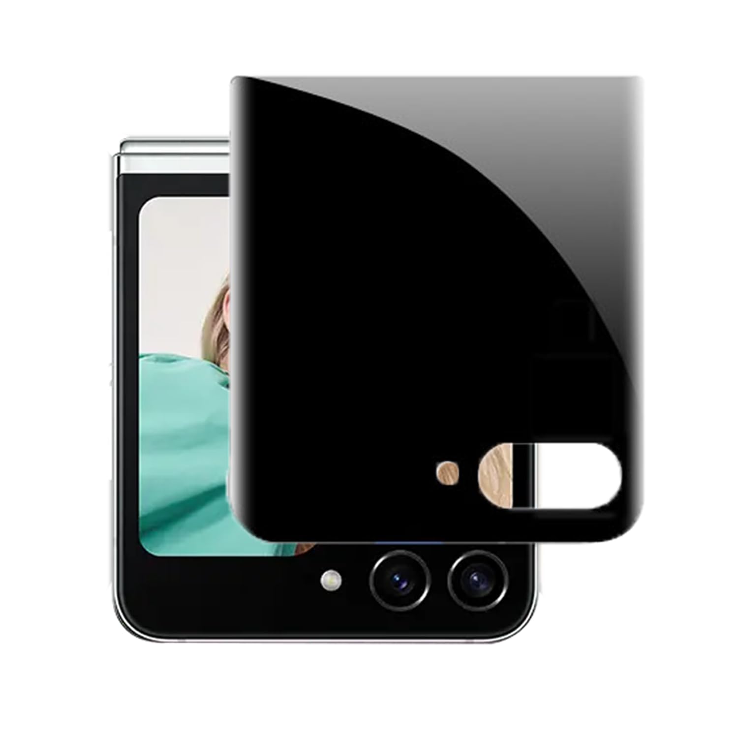 (1set=3pcs)Compatible with Samsung Galaxy Z Flip 5 5G Matte Privacy Screen Protecor + Back Camera Lens Tempered Glass Protector,Anti-Peeping Outer + Inside Soft Protective Film + Camera Lens Cover
