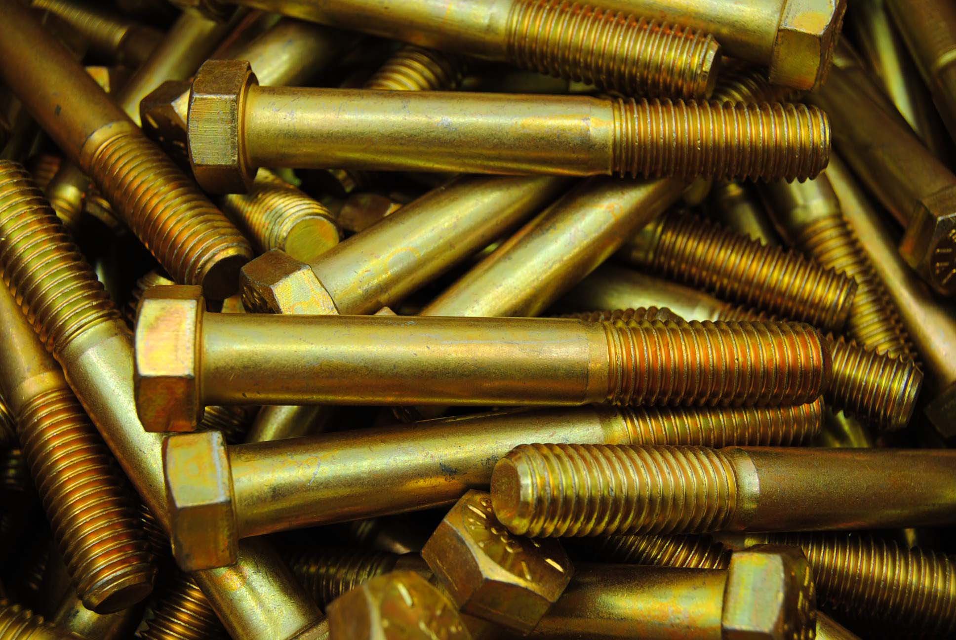 (20) Hex Head Bolts 9/16-12 x 4 Coarse Thread Grade 8 Yellow Zinc USA