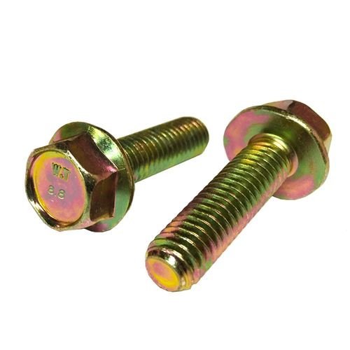 (20) M6-1.0x20 Metric Class 8.8 Hex Flange Bolts Frame Cap Screws Zinc Yellow