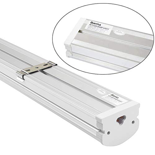 (Pack of 2) Barrina 4ft 45 Watt Extendable Utility LED Shop Light Workbench Light 6500K Super Bright White 4500lm 300W Equivalent Built-in ON/Off Switch Frosted Linear LED Light Bar