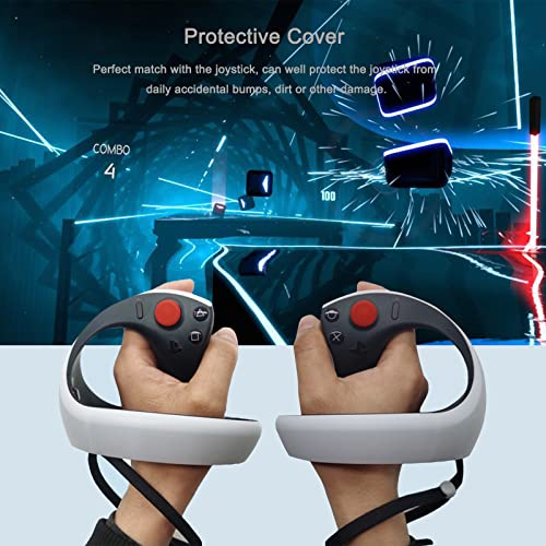 (2 Sets) Miimall Compatible for Playstation VR2 Controller Cover, Soft Anti-Slip Controller Rubber Silicone Protector Case Cover for PSVR2, Joystick Caps for PS VR2 Thumb Grip Caps-Black