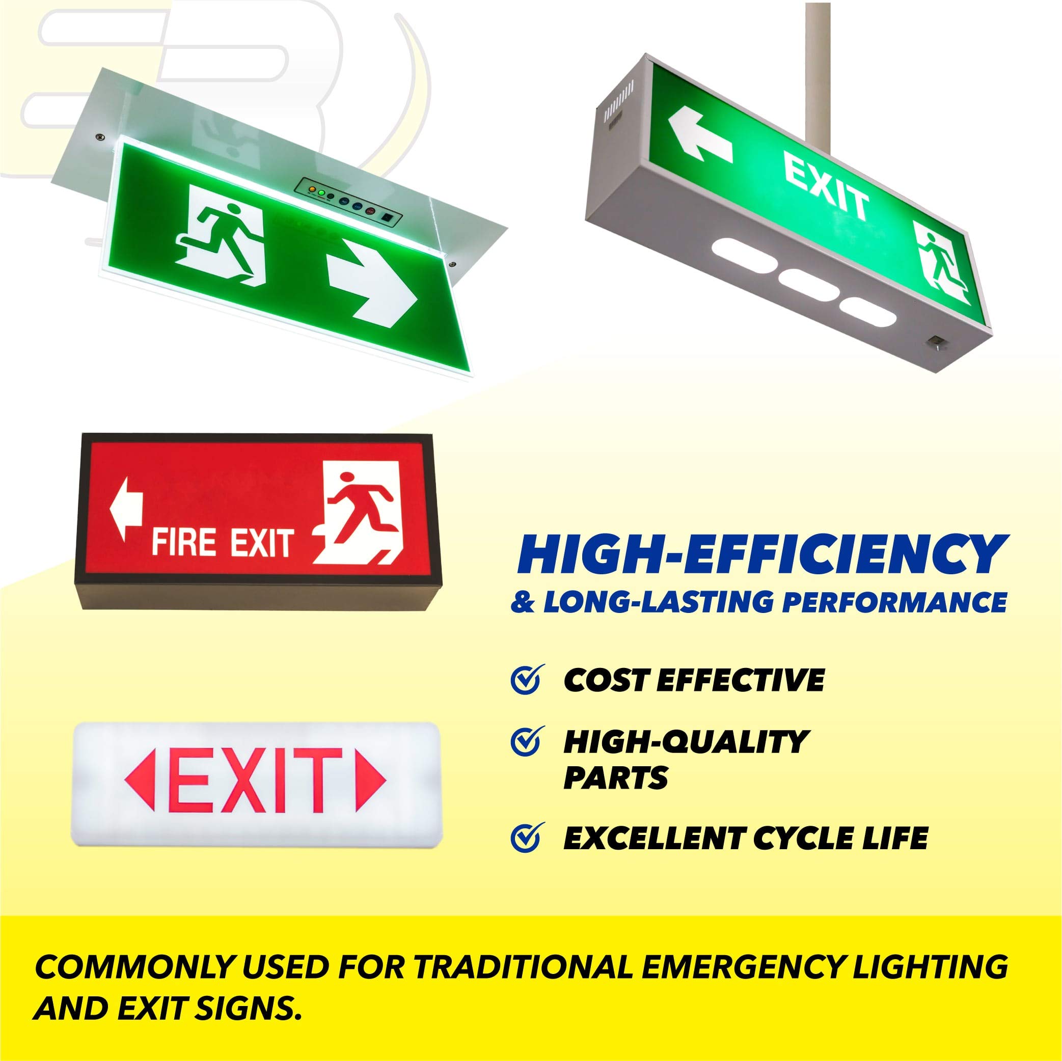 (2-Pack) Emergency/Exit Lighting Battery Fits and Replaces Dual-Lite CV3REW Kaufel 850.0061 FX2E FC2E 0120822 LXURWE CVD2REW SCSRWE CVD2REBN DL012-0822 2KR600AAH49 0120822 12-790