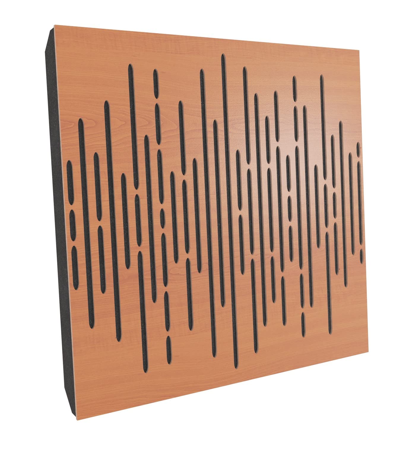 (2 Pack) — Sound Absorption-Diffuse Acoustic Panel «Wave» | 19.7''x19.7''x2.1" | High Density Foam | Absorption - Diffusion - Reflection - Soundproofing - Insulation | Wood laminated: (Cherry)