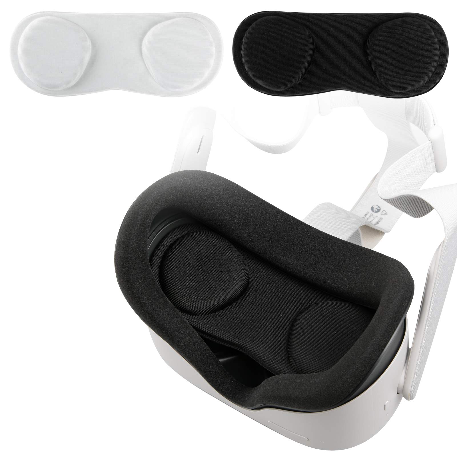 (2 Pack) Seltureone Compatible for Quest 2 VR Lens Protect Cover Dust Proof Cover, Washable Protective Sleeve, Black, White