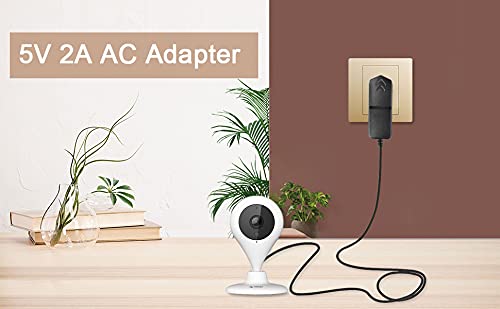 (2 Pack) 5V 2A Power Supply Adapter, BOLWEO AC 100-240V to DC 5V 1A Adaptor Cord Compatible with Baby Monitor,TV Box, Speaker, Camera,Audio/Video, 5V Router, DC Jack Barrel 5.5mmx2.1mm